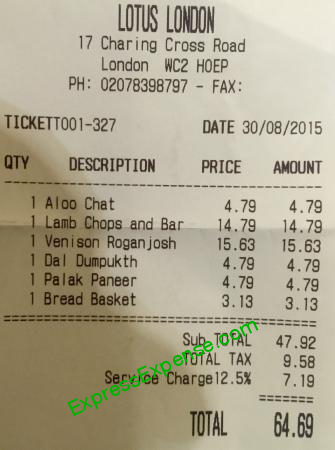 Lotus Ticket Picture Of Lotus London Tripadvisor